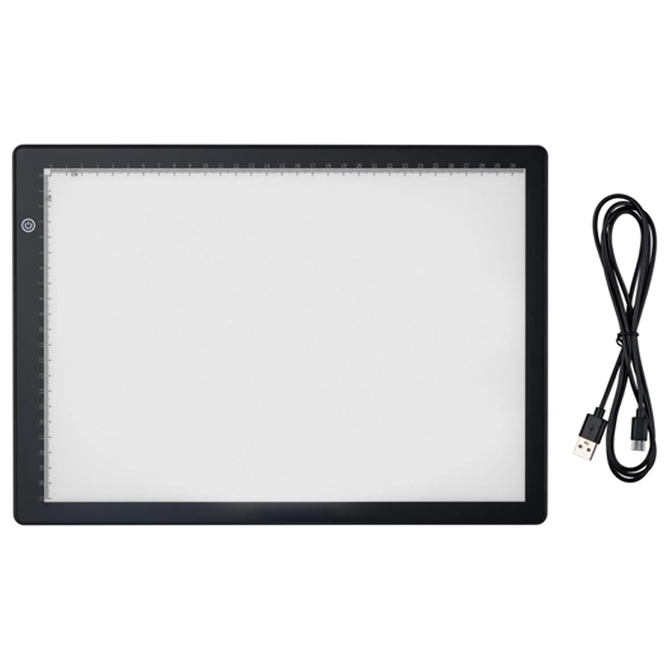 Tableta de desen iluminată Crelando Light Pad A4, 3 trepte de luminozi ...